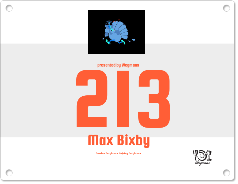 Digital Bib for Newton Turkey Trot