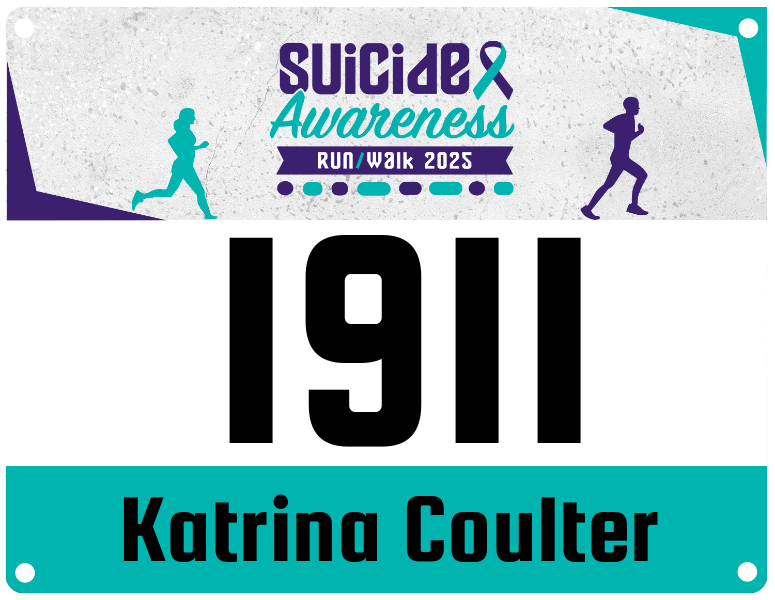 Digital Bib for Suicide Awareness Virtual 5k, 10k, Half Marathon Run/Walk