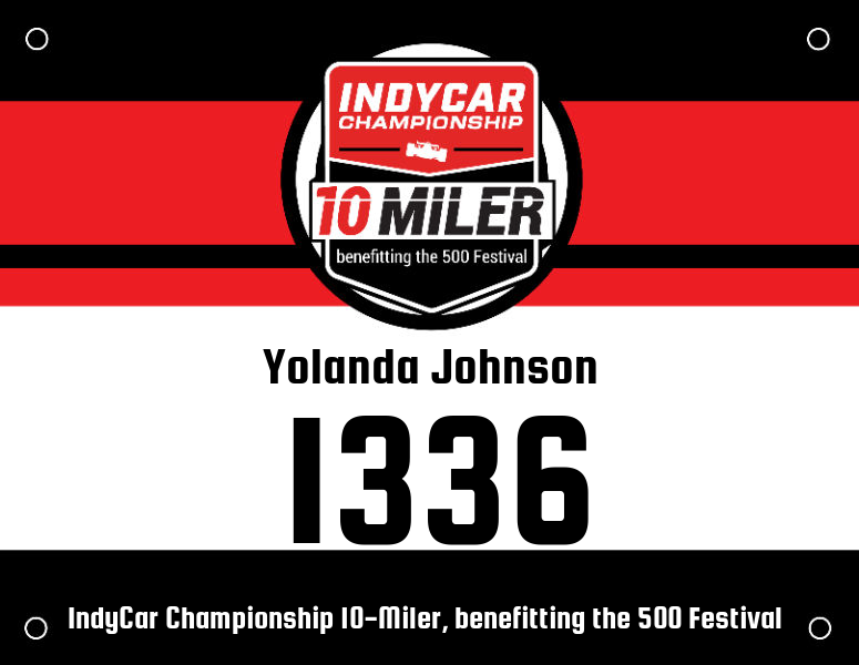 Digital Bib for IndyCar Championship 10-Miler, benefitting the 500 Festival